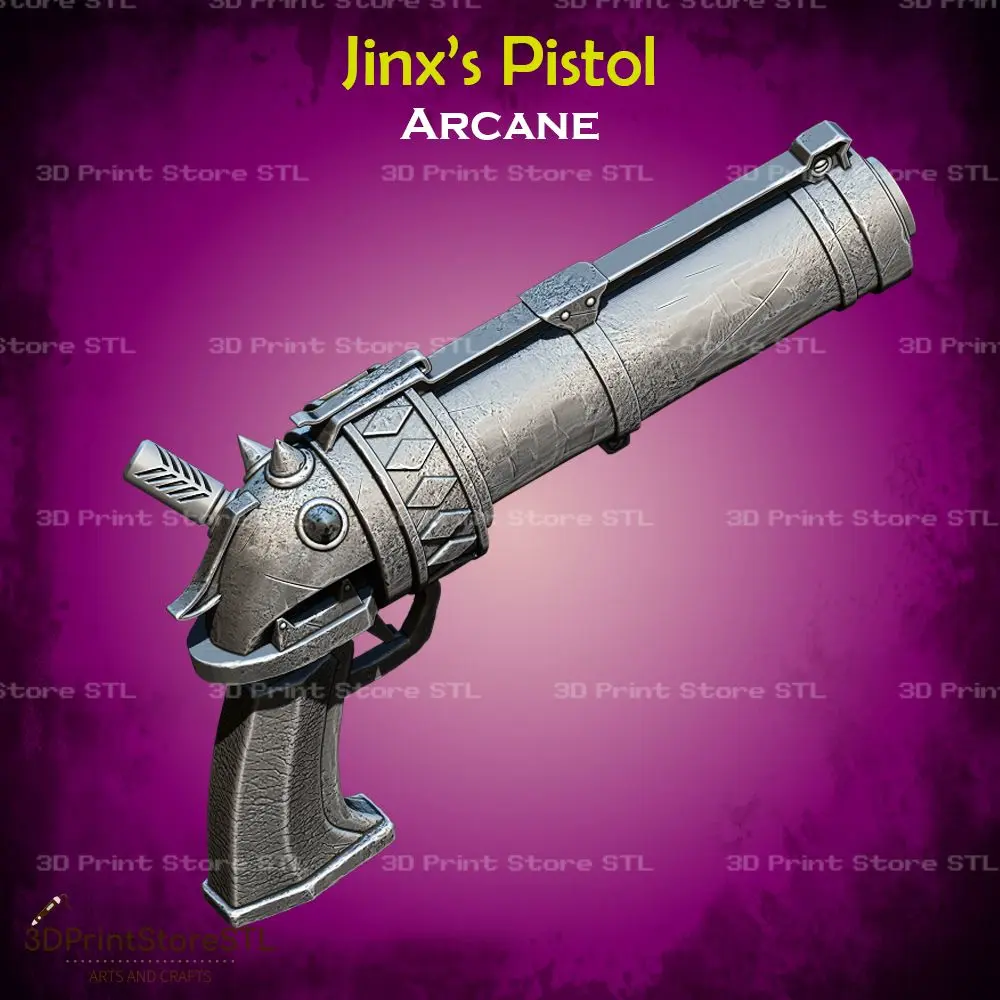 CosplaySTL 다운로드 -Jinx Pistol Cosplay Arcane - STL File - 3D Print Store STL