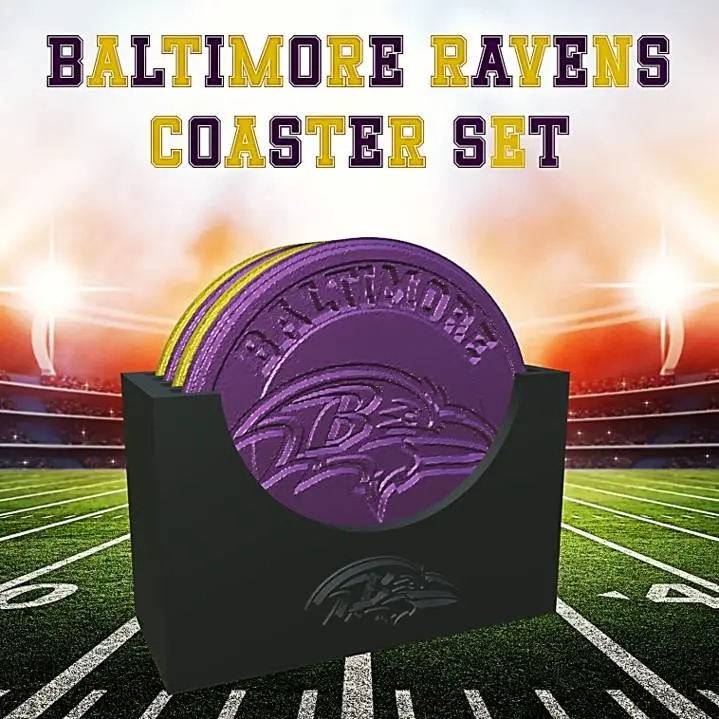 Home Decorations & Ornaments STL Download - Baltimore Ravens Coaster ...