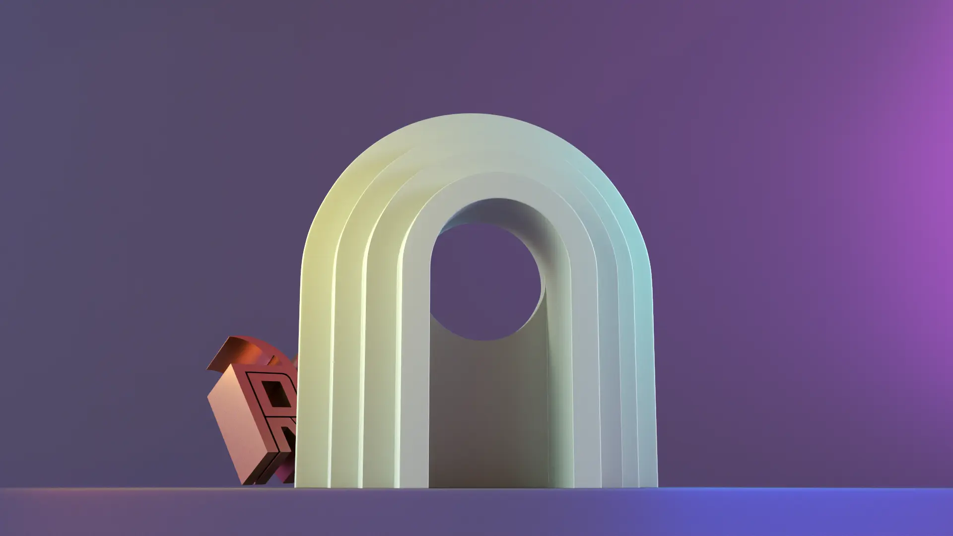 Digital Art STL Download - Arch form desktop decor object 03by rexer_3d