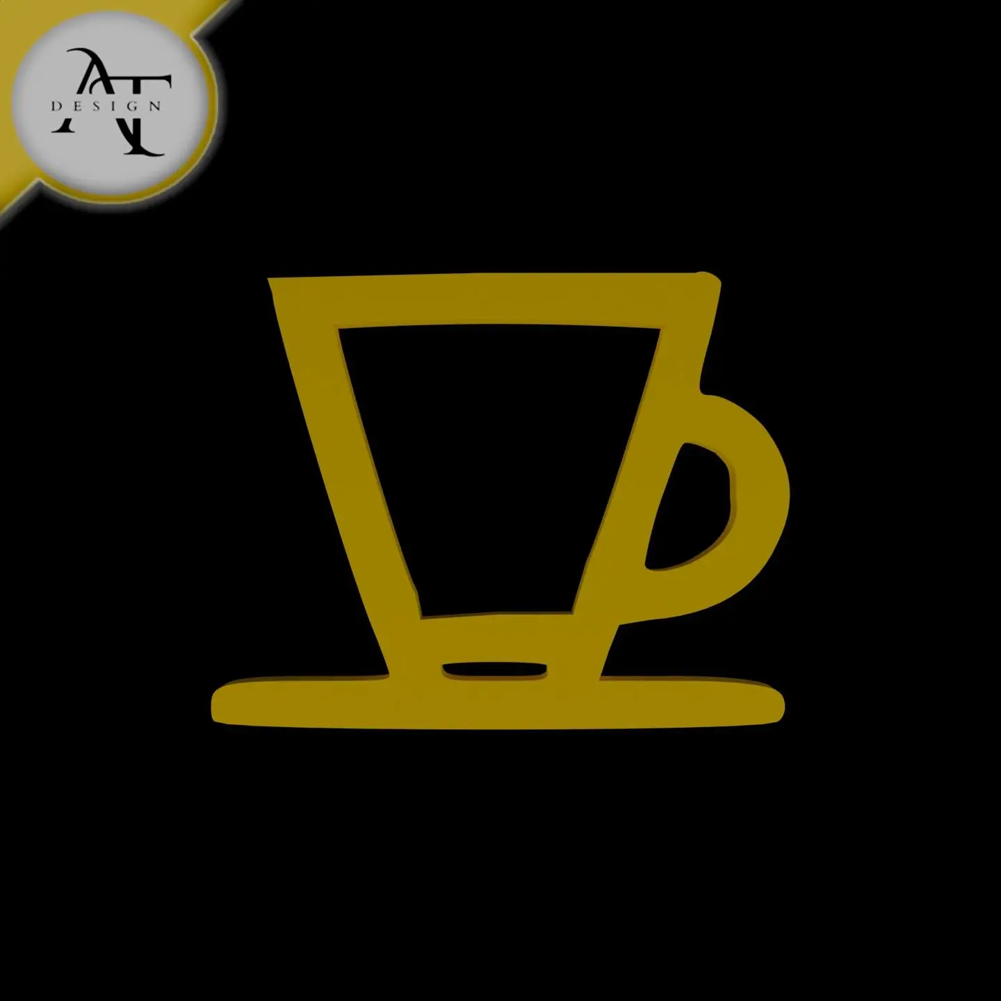 gratuito di Digital Art STL Download - Simple Coffee Cup Symbol - 2D ...