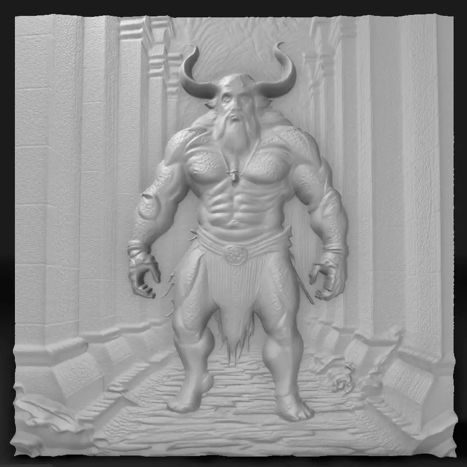 3D Printer Files | 3MF File | minotaur destroying the city | Creality Cloud