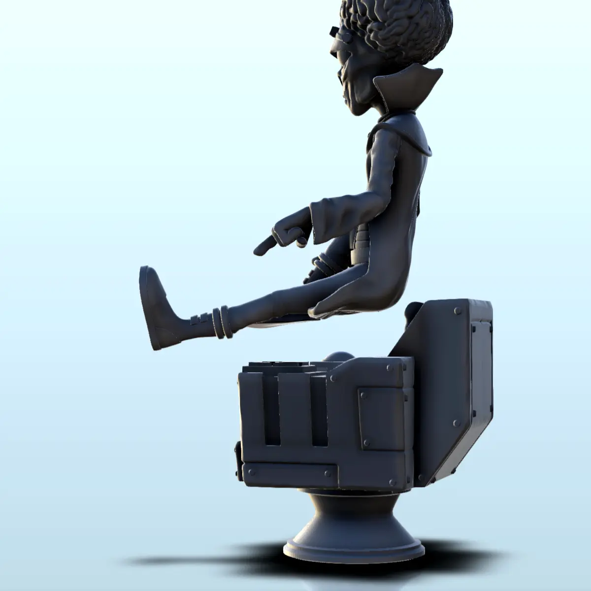 Alien scientist with cranial antennas and high-tech chair (2 | 3D ...