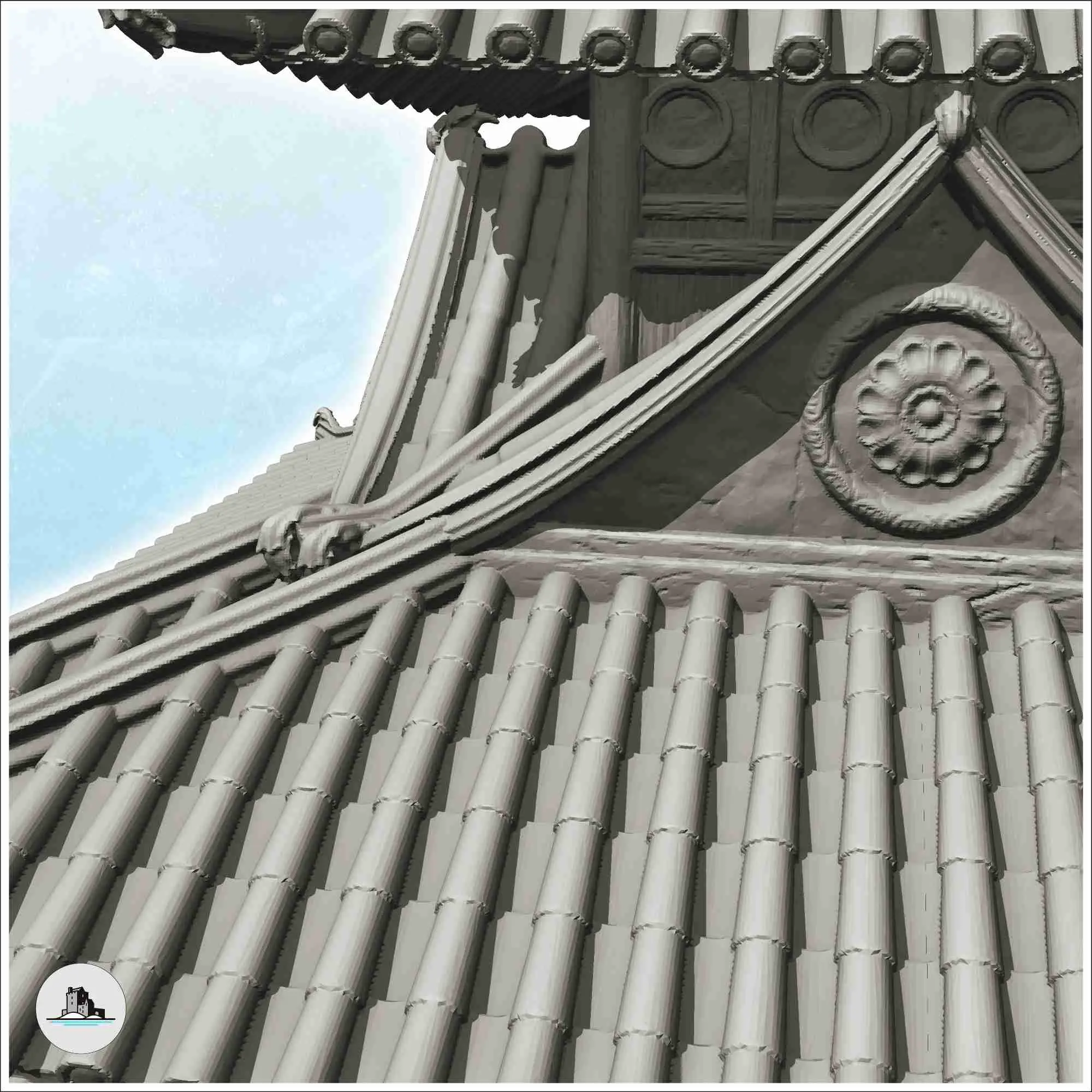 Props & Terrain STL Download - Asian building with double floor and ...