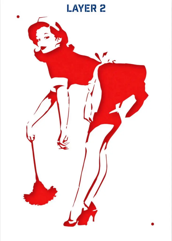 Free Digital Art STL Download - Maid 2 layer stencilby SMT_M 🦊