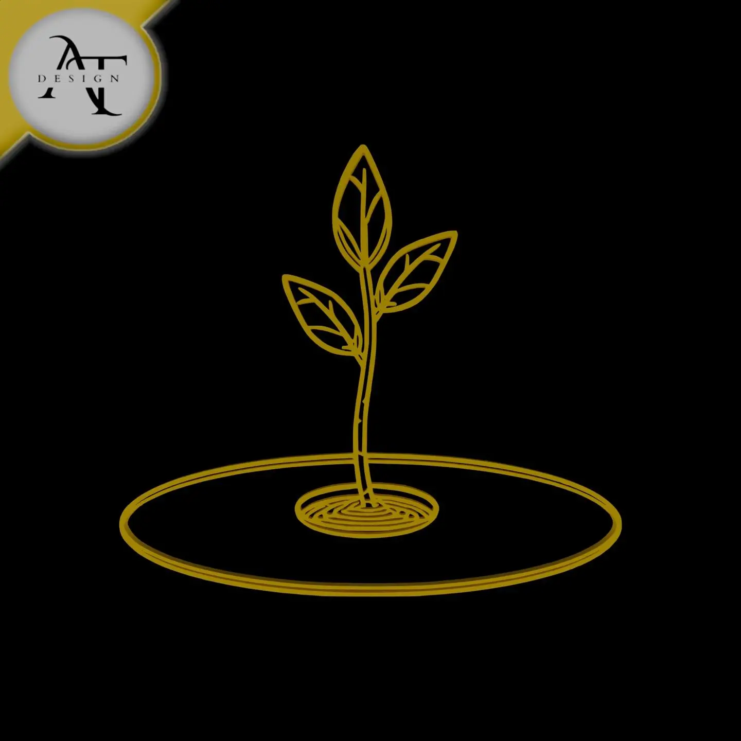 Home Decorations & Ornaments STL Descarga - Plant - Line Art - 2D Wall ...