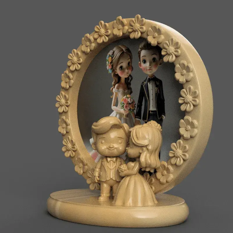 Household STL Download - Wedding Couple 3D Photo Frame – Romantic STL ...