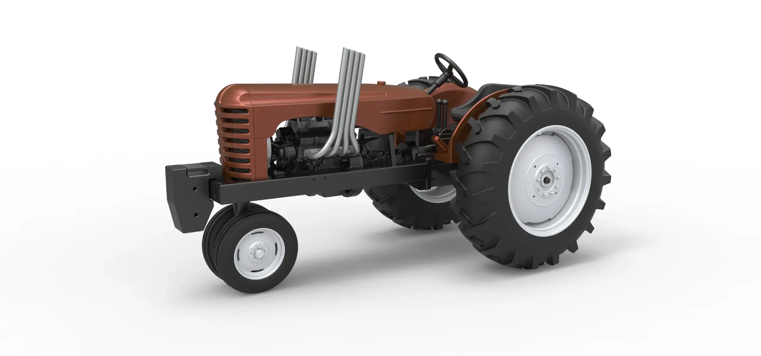 Vehicles & Machinery STL Descarga - Vintage Small block Pulling tractor ...