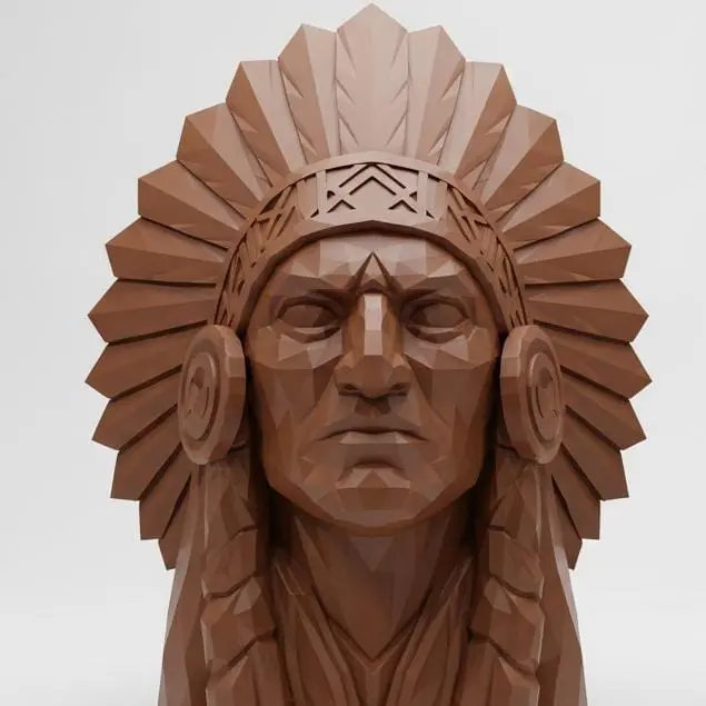 Sculptures & Artworks STL Download - American Indianby Max 3d print