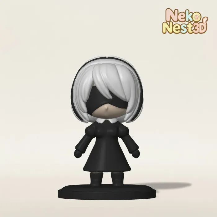 Characters & Creatures STL Download - Chibi 2B Figureby NekoNest3D