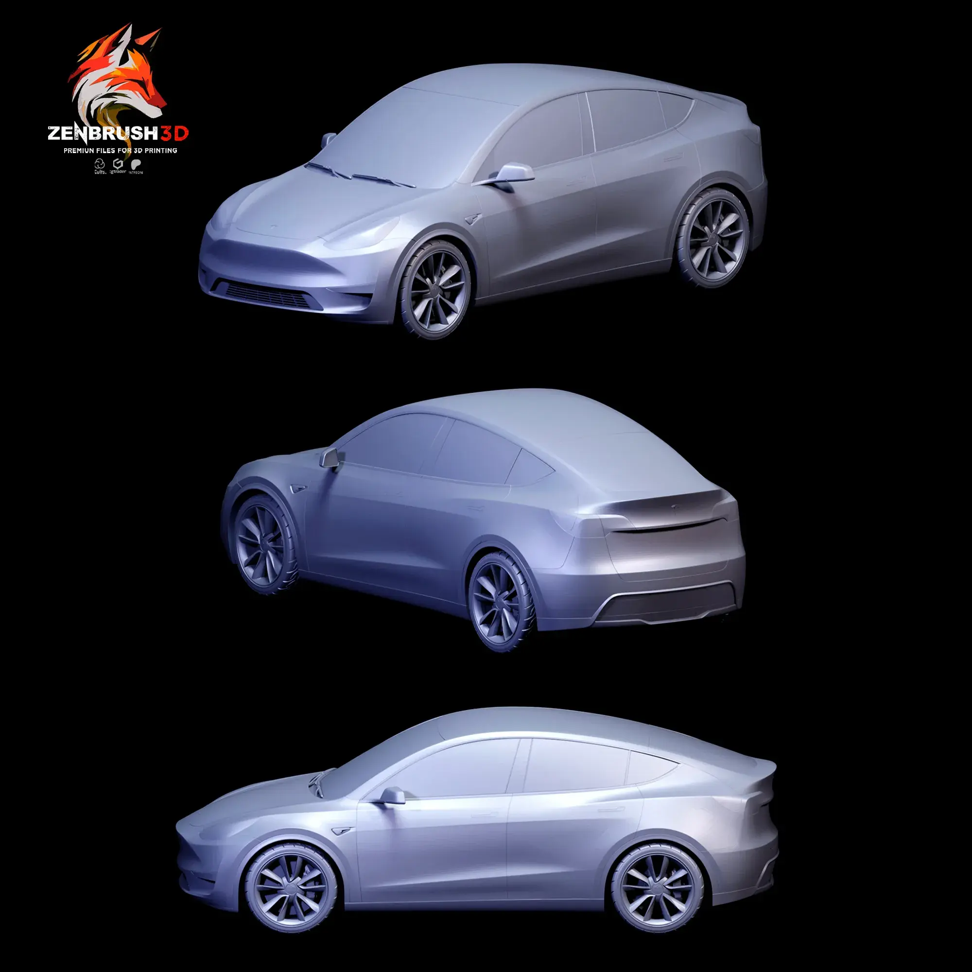 Vehicles & Machinery STL Download - TESLA CAR - 3D PRINTIGby ZENBRUSH3D