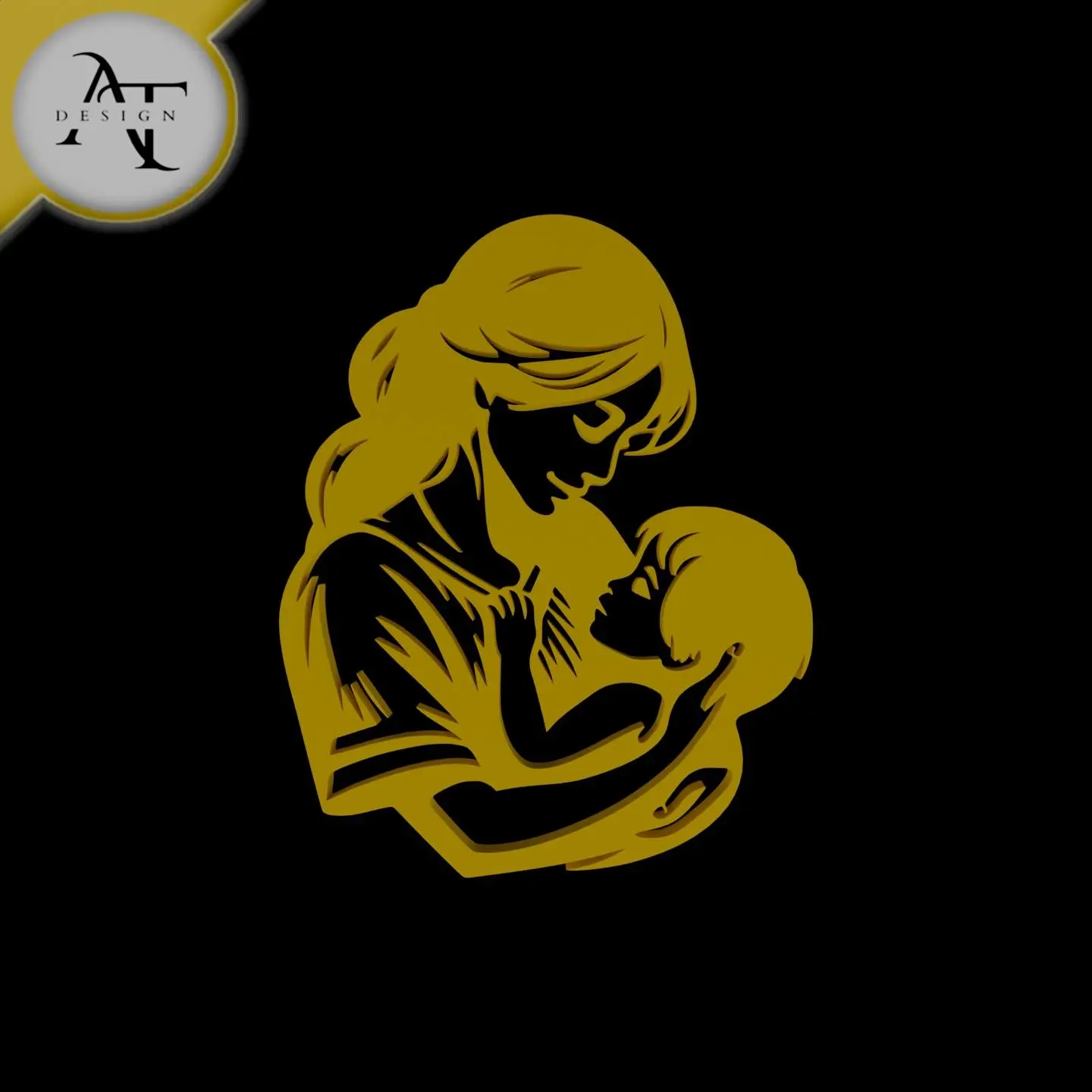 Home Decorations & Ornaments STL Download - Mom and child - Silhouette ...