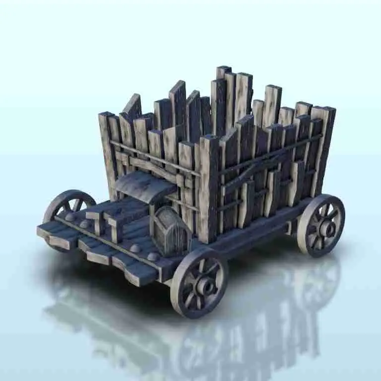 Other STL Download - Wooden cart on wheels with barrels 1 - miniatures ...