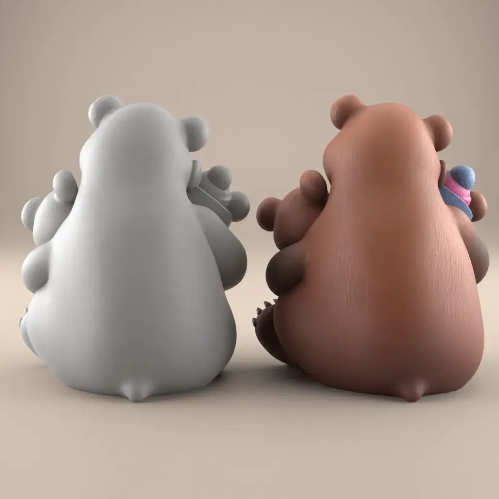 Home Decorations & Ornaments STL Download - Cute Bear Family 3D STL ...