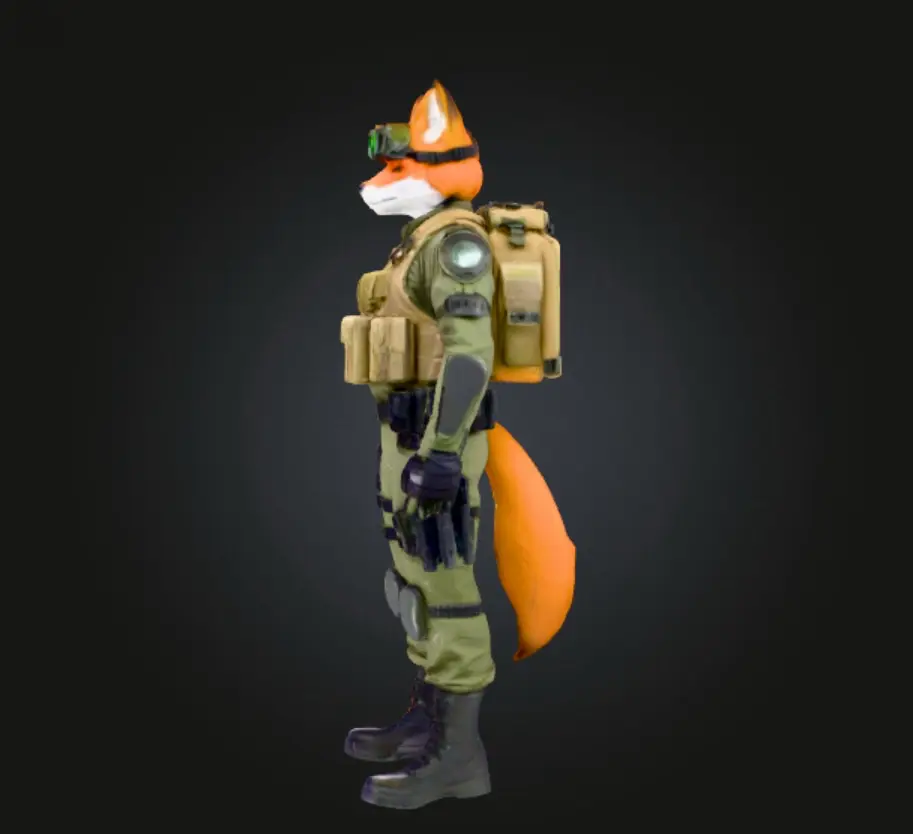 Characters & Creatures STL Download - Tactical fox 3by Foxtrot007