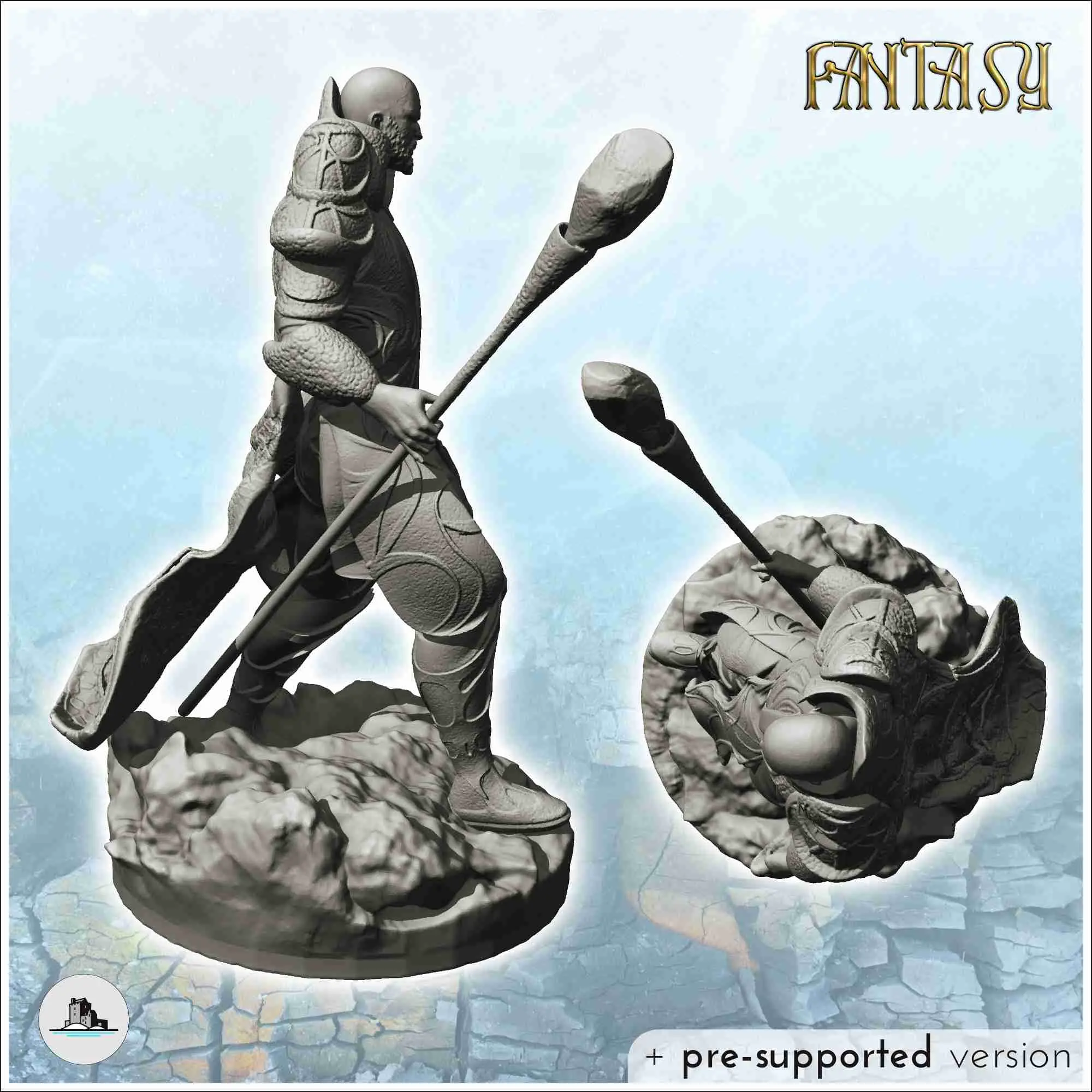 Wizard in full armor with specter in hand (1) - miniatures f | 3D ...