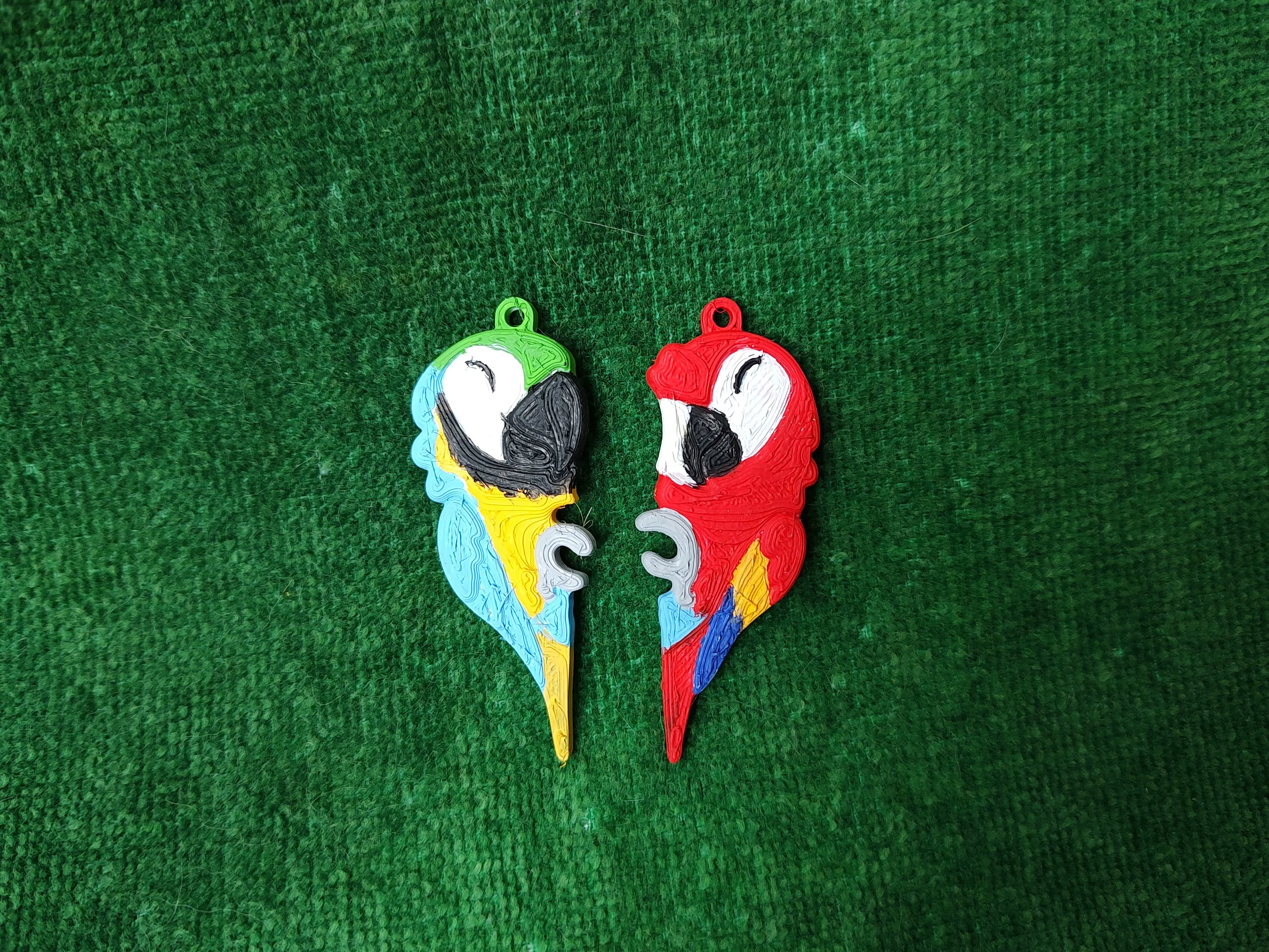 3D Printer Files | 3MF File | Parrot Matching Pendants | Creality Cloud