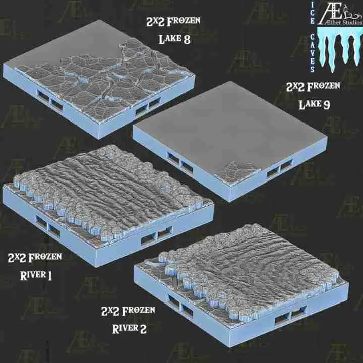 Props & Terrain STL Download - AEICCV7 - Frozen Lakeby Aether Studios