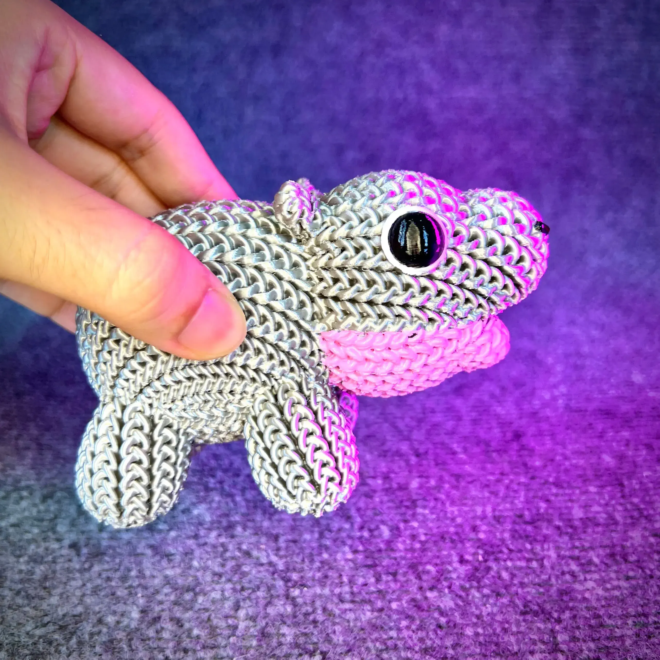 Cute Moo Deng Hippo Knitted - Crochet - STL & 3mf Multicolor | 3D ...