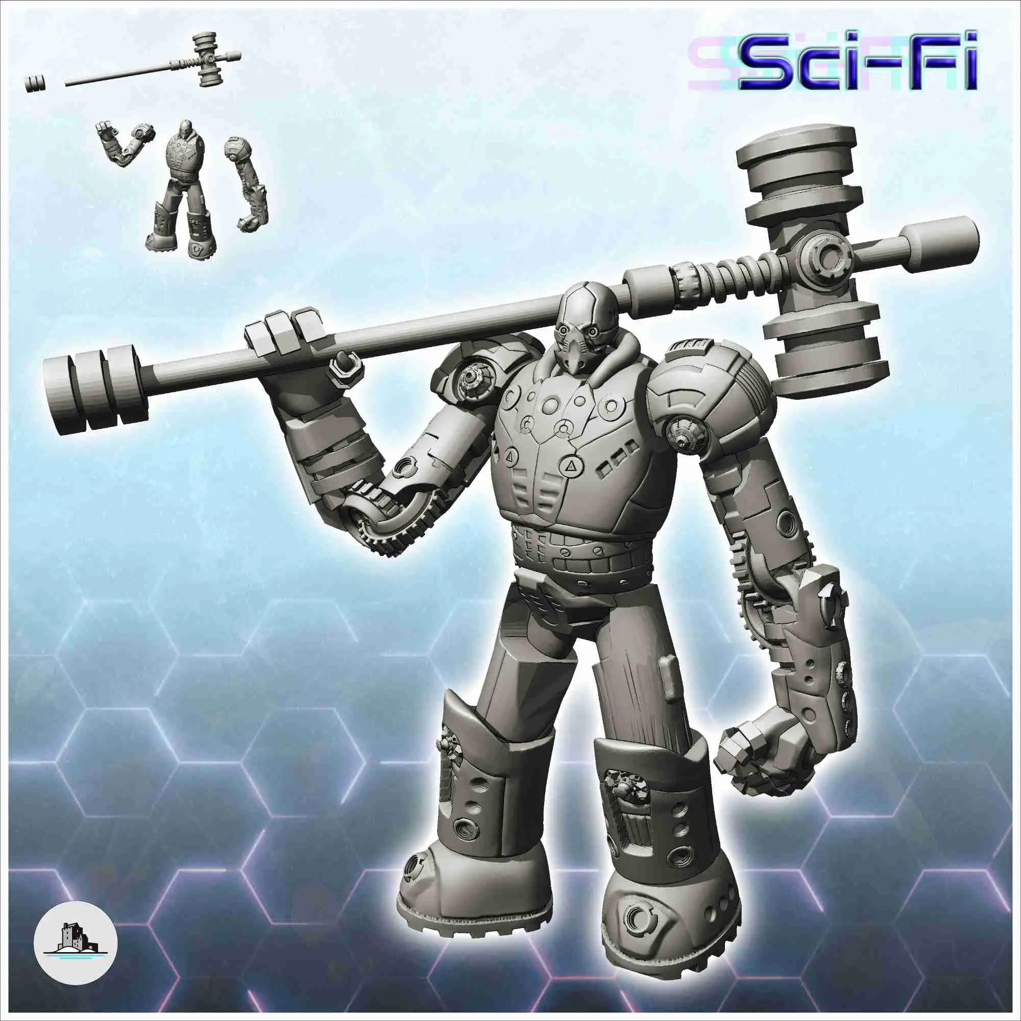 Miniature Games & Accessories STL Download - Ozdarr combat robot (34 ...