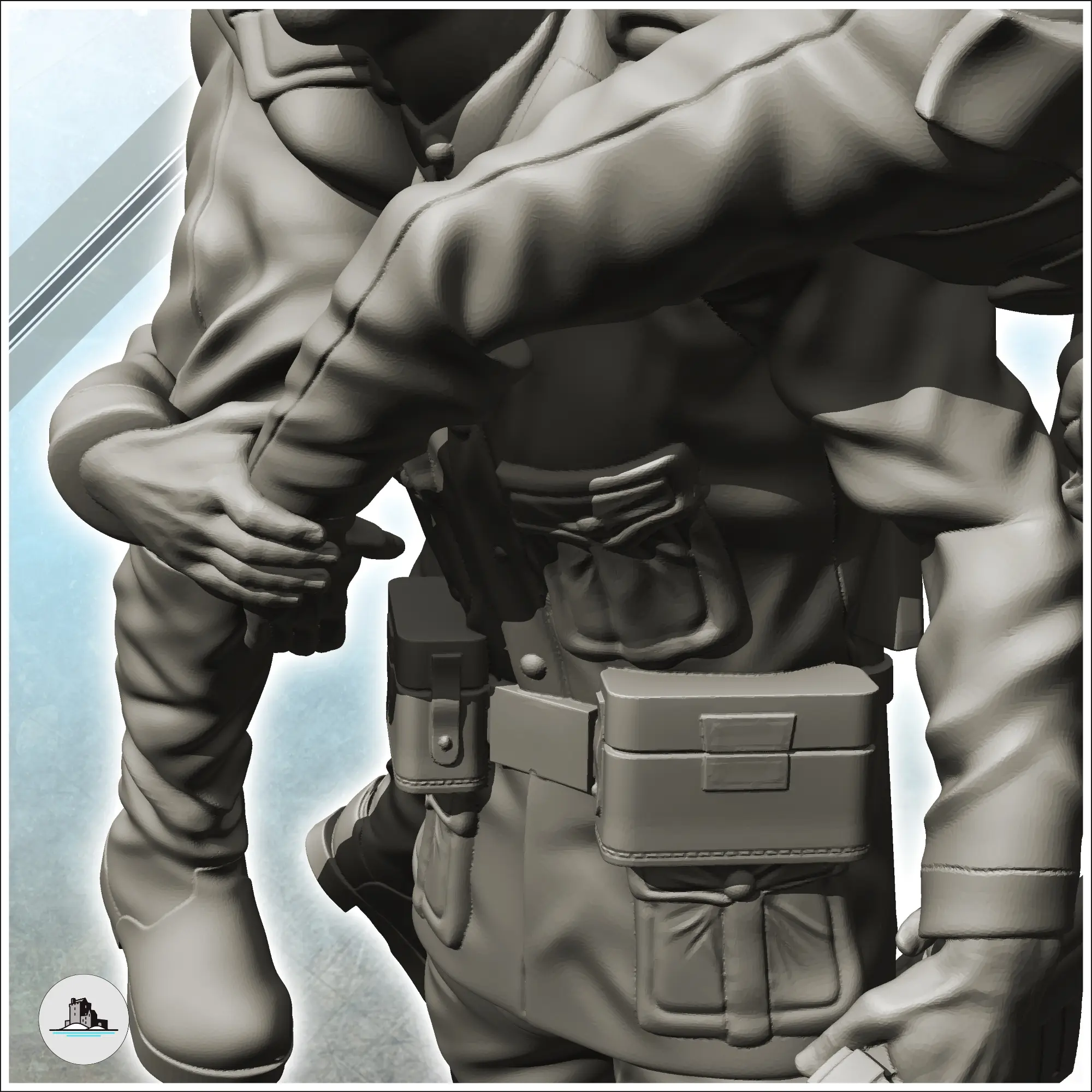 Other STL Download - German soldier with rifle carrying wounded man (14 ...
