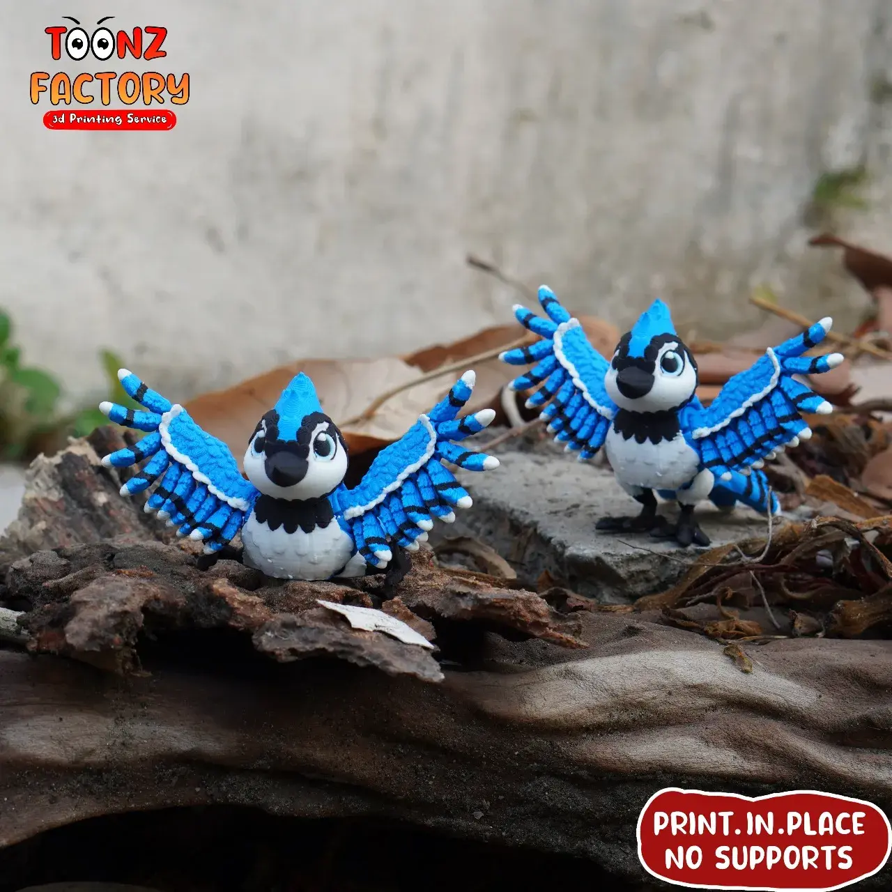 Other STL Download - Print In Place Cute Flexi Bluejay Birdby ToonzFactory