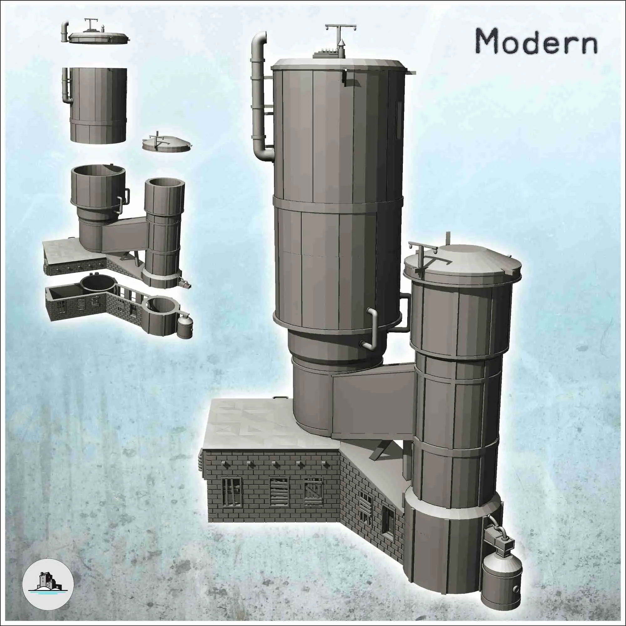 Industrial Design & Prototypes STL Download - Double industrial grain ...