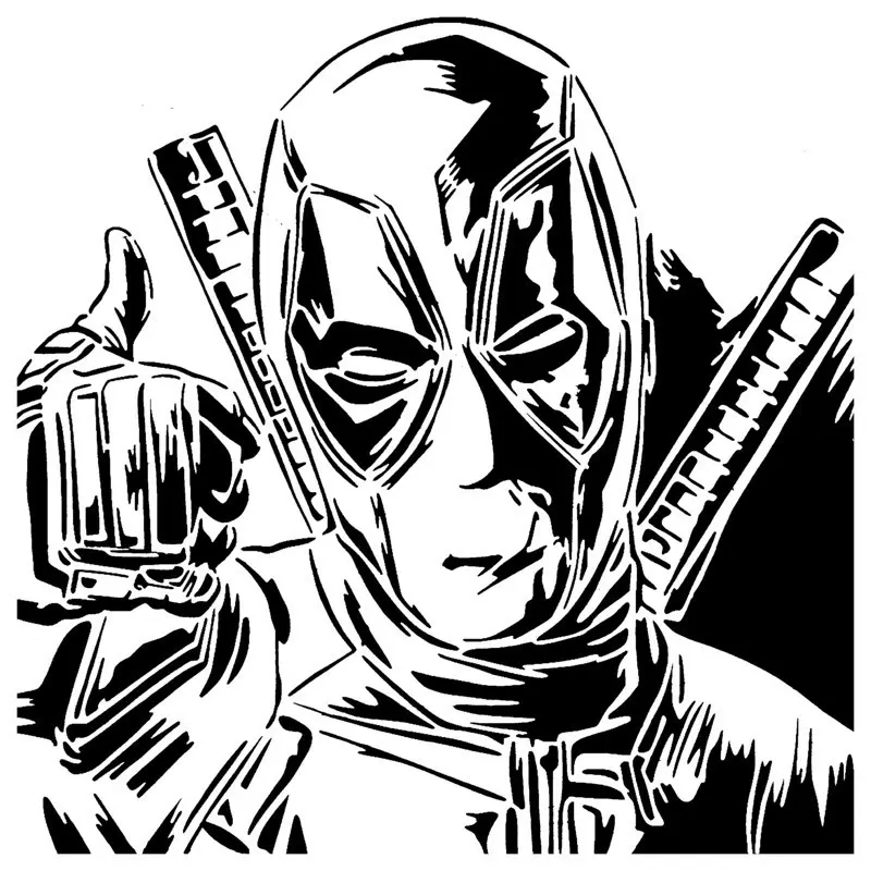Free Sculptures & Artworks STL Download - Deadpool stencil 14by SMT_M 🦊
