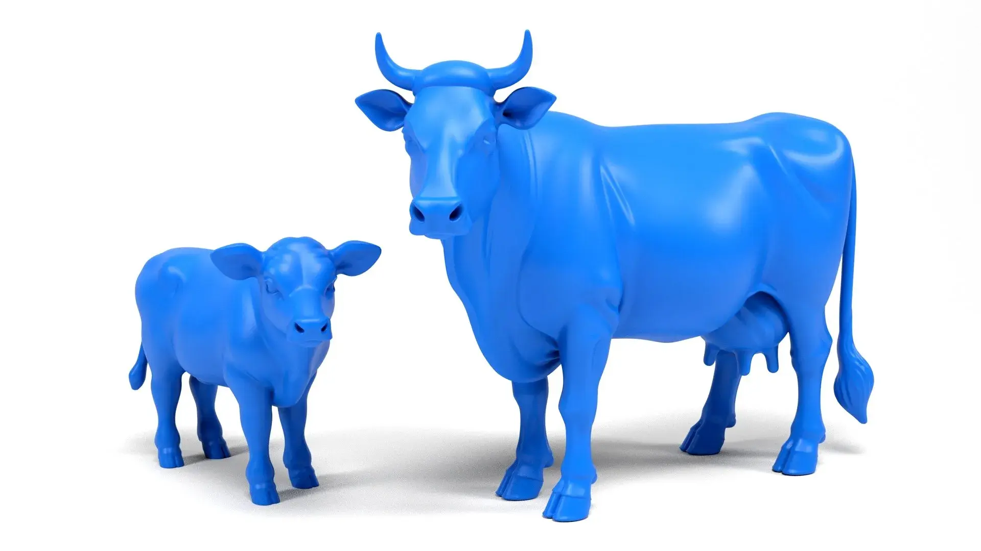 Characters & Creatures STL Download - Cow and calfby 3D Everything