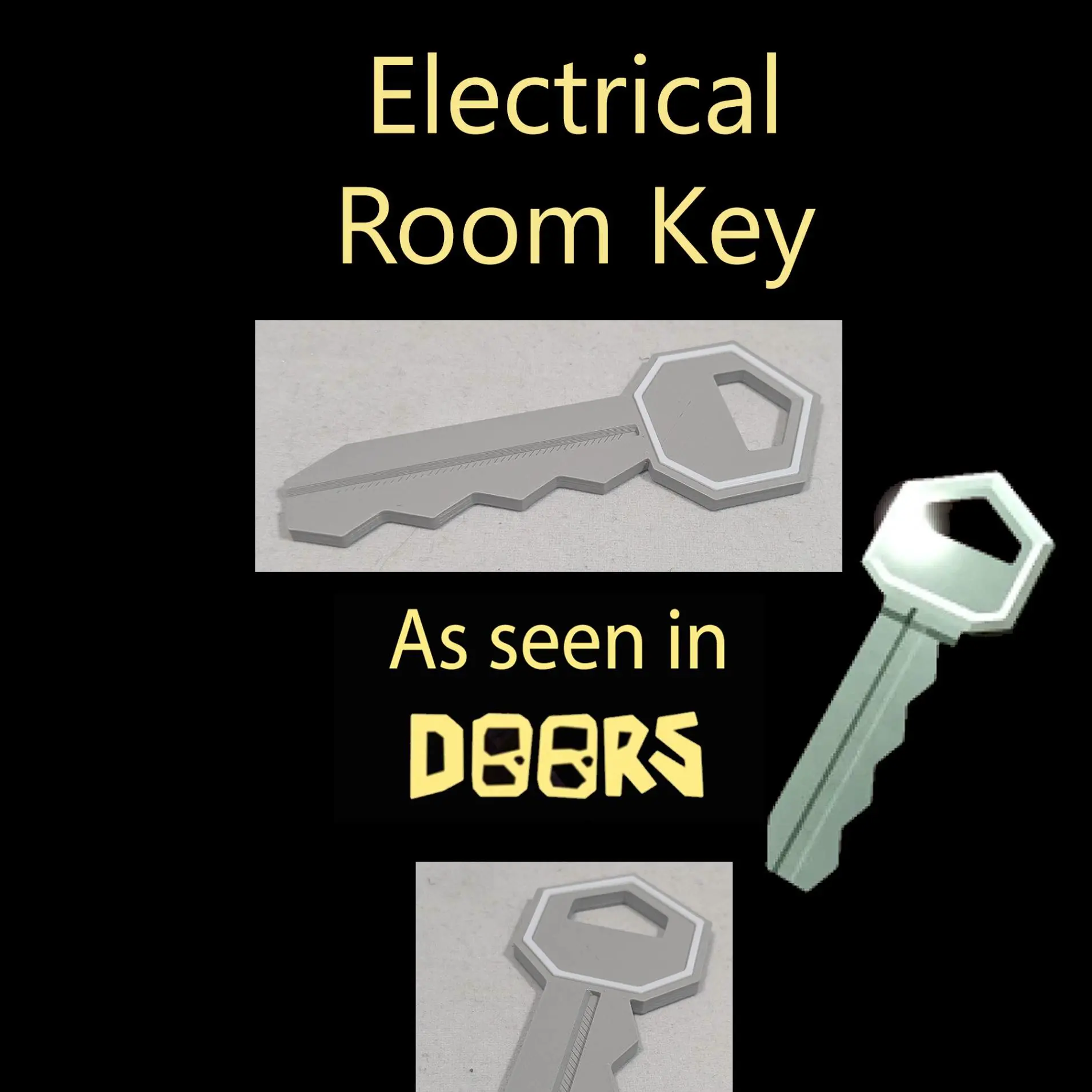 3D Printer Files | 3MF File | Electrical Room Key from Doors (Roblox ...