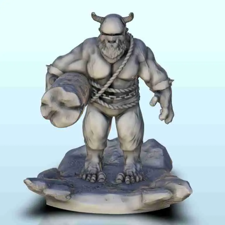 Other STL Download - Horned orc with tree trunk 7 - miniatures ...