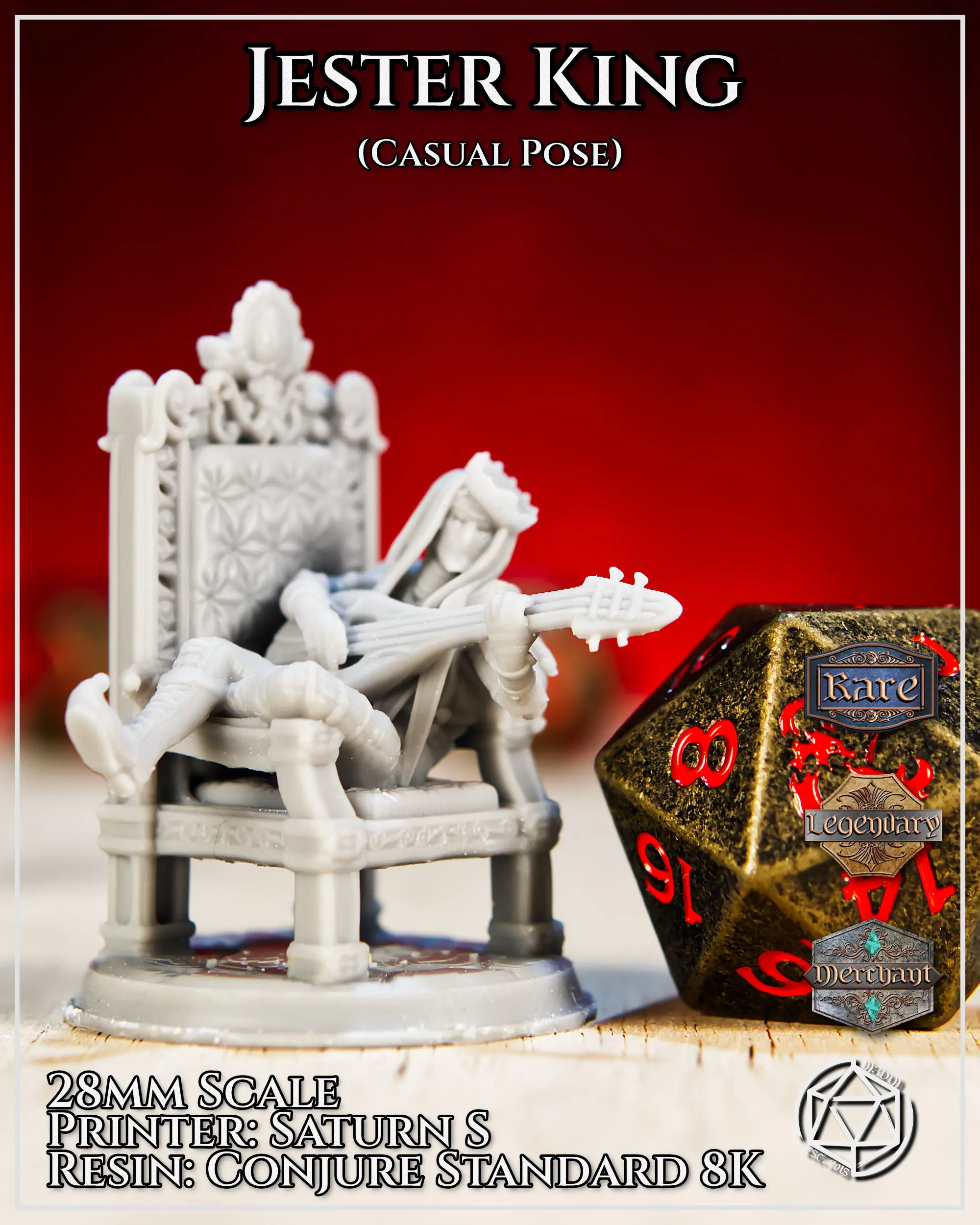 Characters & Creatures STL Download - Jester King (Casual)by M3DM