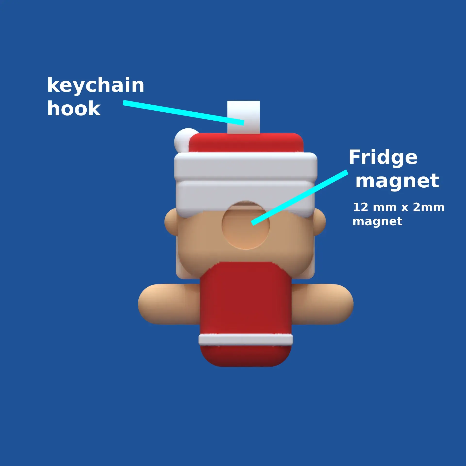 Other STL Download - Santa Keychain with Fridge magnet figureby XP3Design