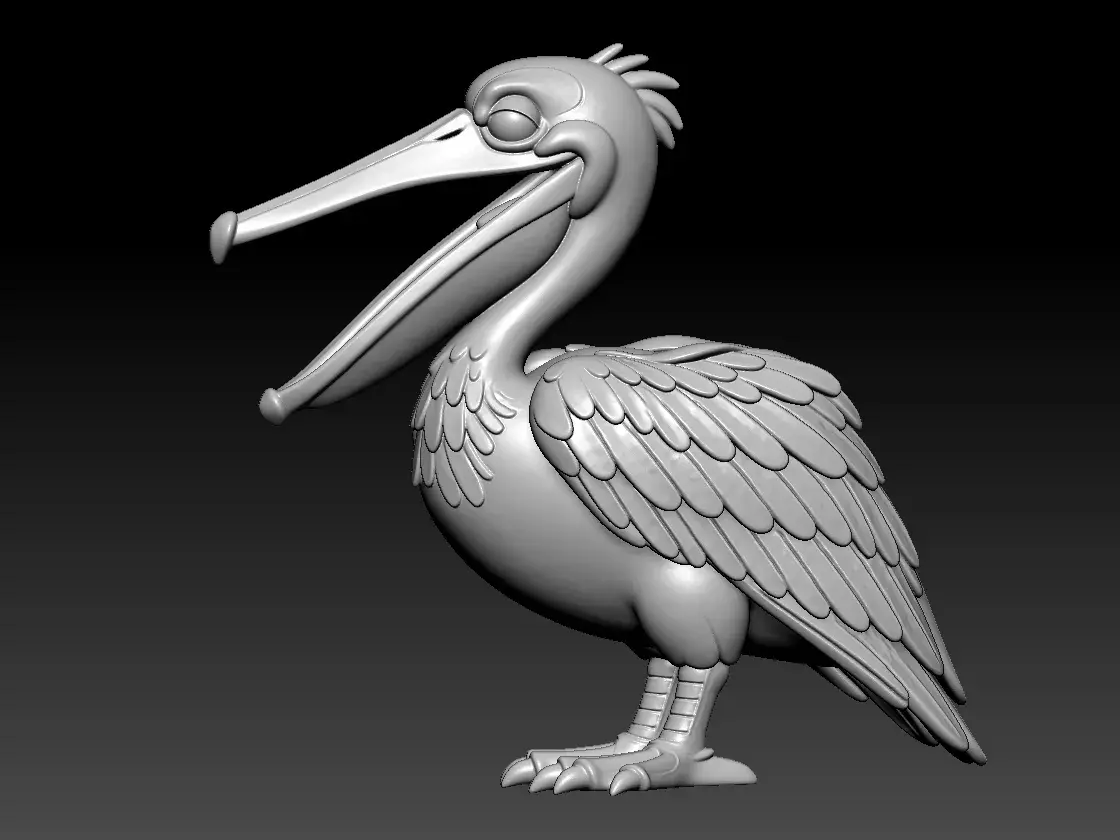 Characters & Creatures STL Download - Pelican - White pelican statue ...