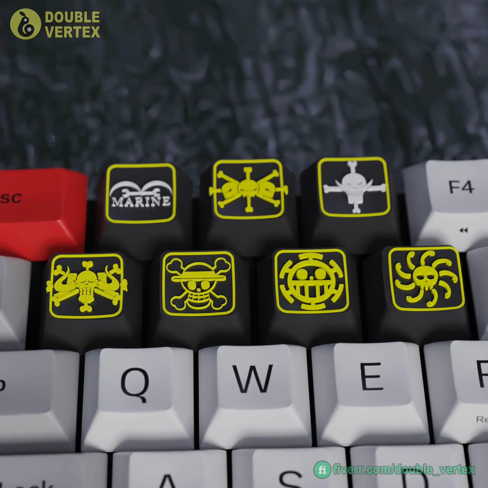 Tools & Spare Parts STL Download - One Piece Pirates Logo Keycaps Pack ...