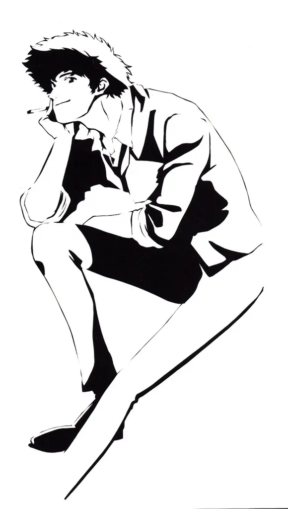 Free Digital Art STL Download - Spike Spiegel stencil 2by SMT_M 🦊