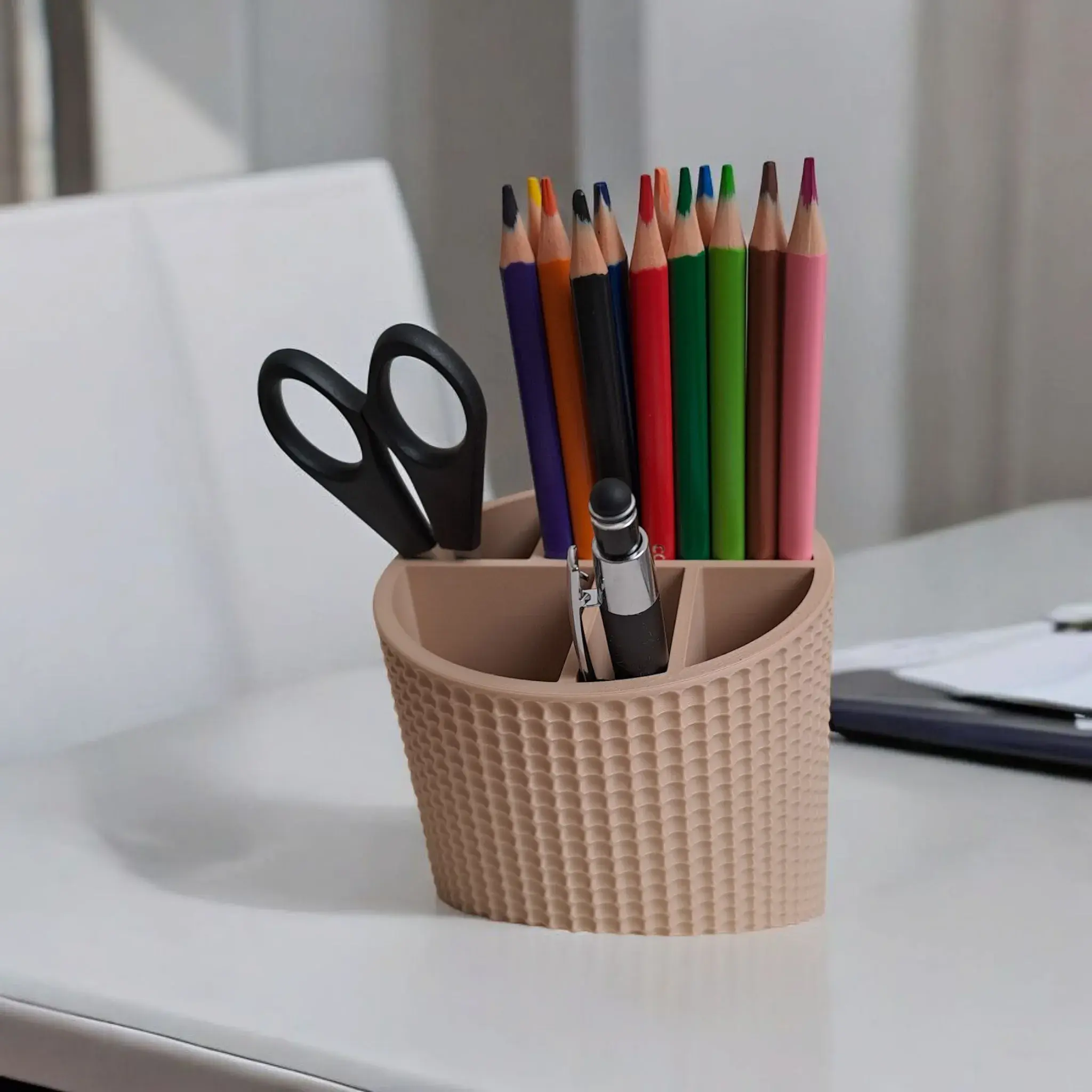 Home Appliance Accessories STL indir - Angled Pen Holder as Retro-Style ...