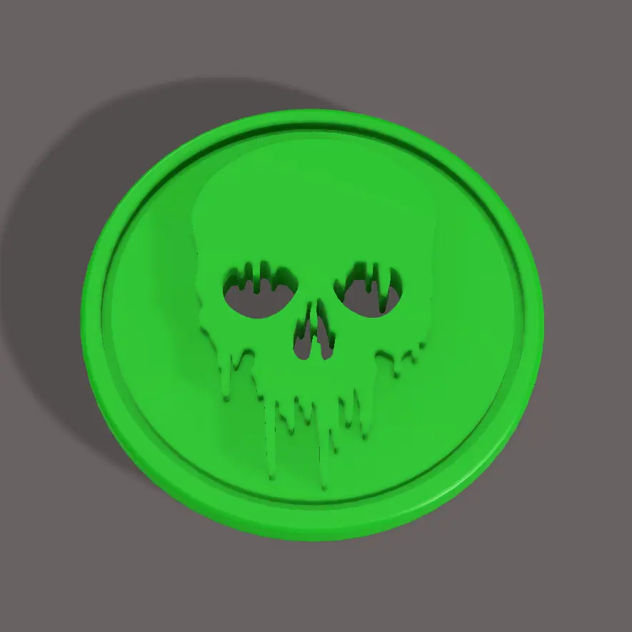 3D Printer Files | 3MF File | Bleeding Skull Coin | Creality Cloud
