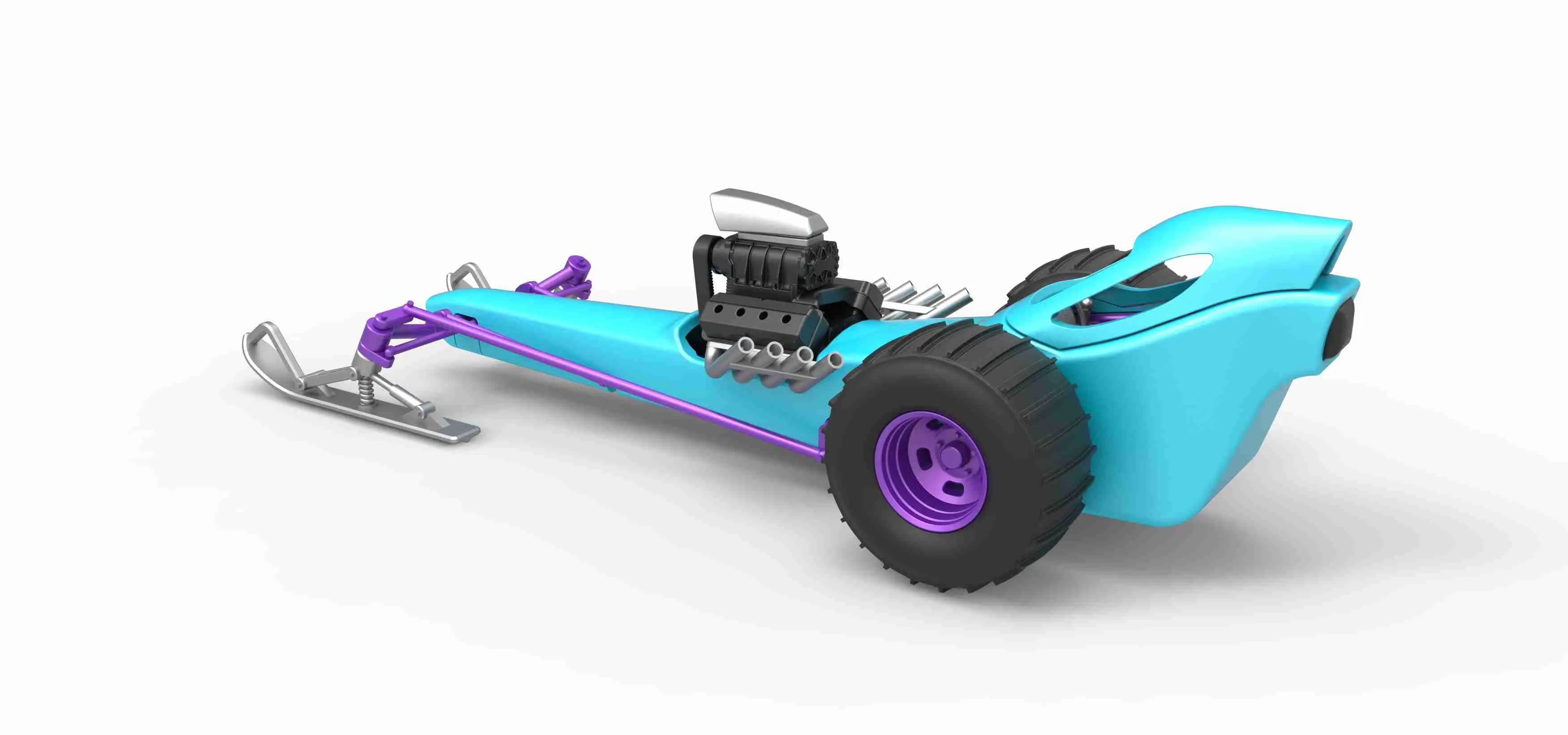 Front engine old school snow dragster V1 Scale 1:25 | 3D models ...