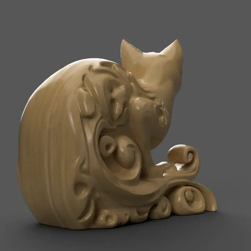 Home Decorations & Ornaments STL Download - Ornamental Cat 3D Model ...