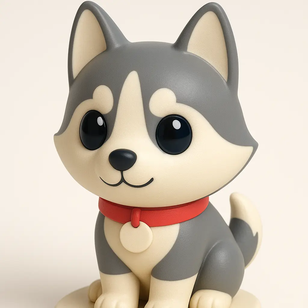 Characters & Creatures STL Download - Chibi Siberian Huskyby LAB 3D BR