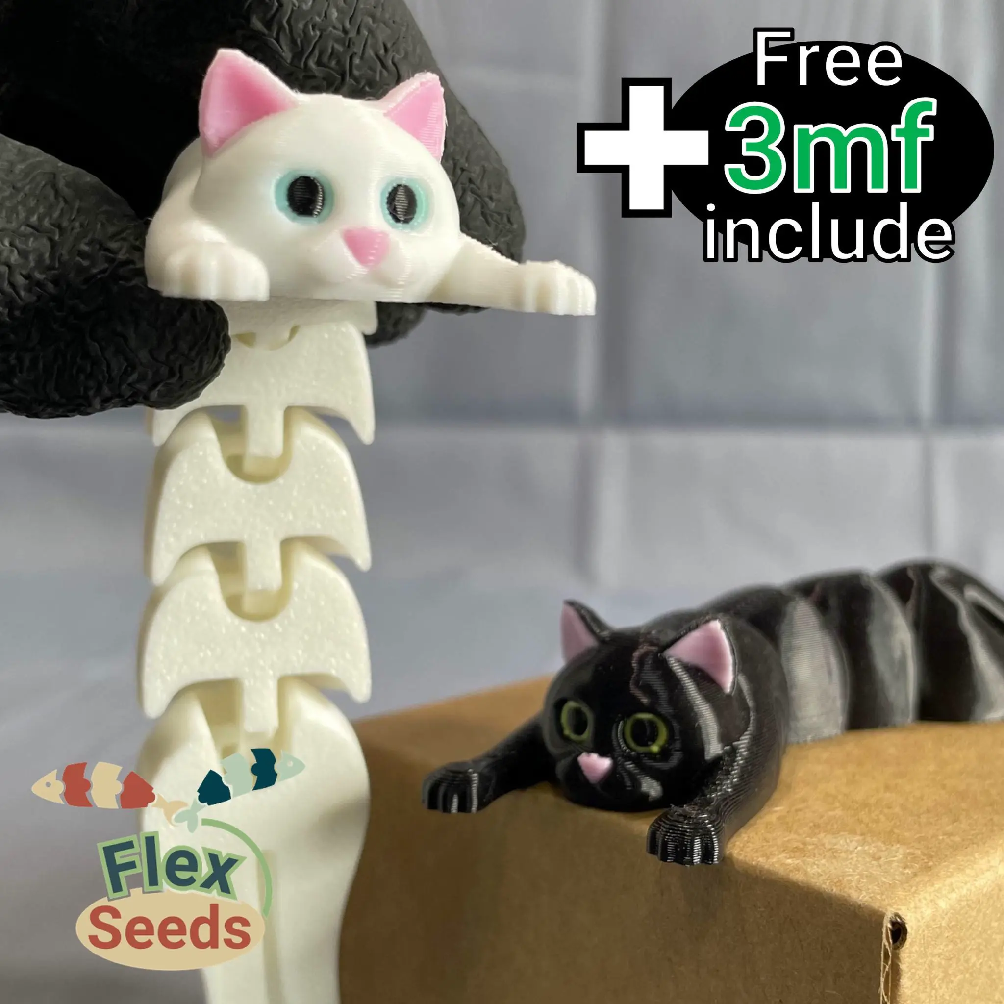 3D Printer Files | 3MF File | Flexi Holding Cat (Print-in-place ...