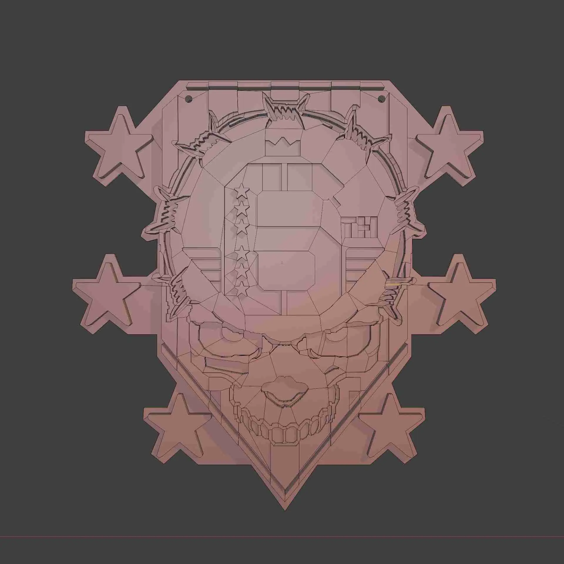 Props & Terrain STL Download - CYBERPUNK 2077 6TH STREET GANG LOGOby fjv3d