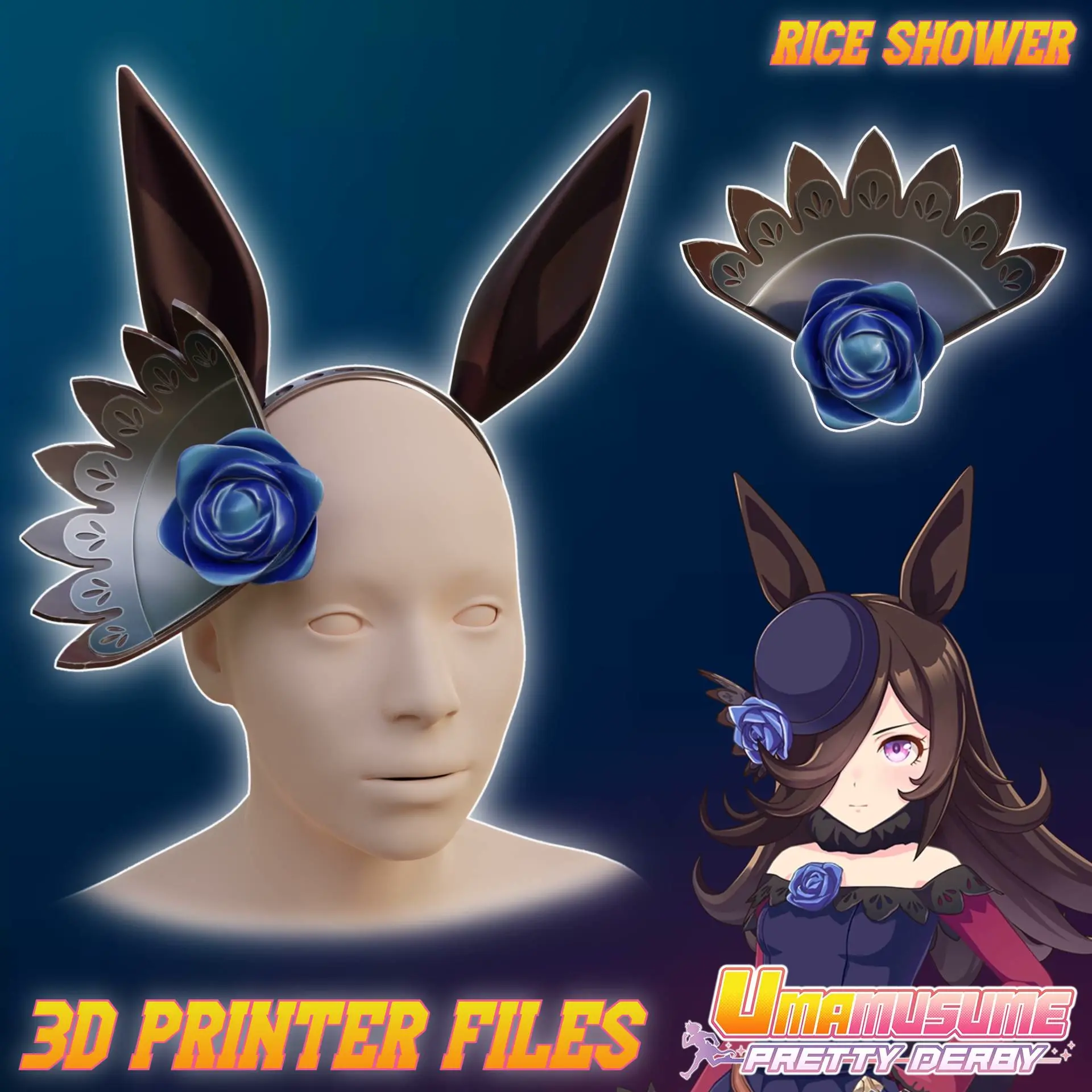 Cosplay STL Download - Rice Shower Cosplay Ears and Accessories ...