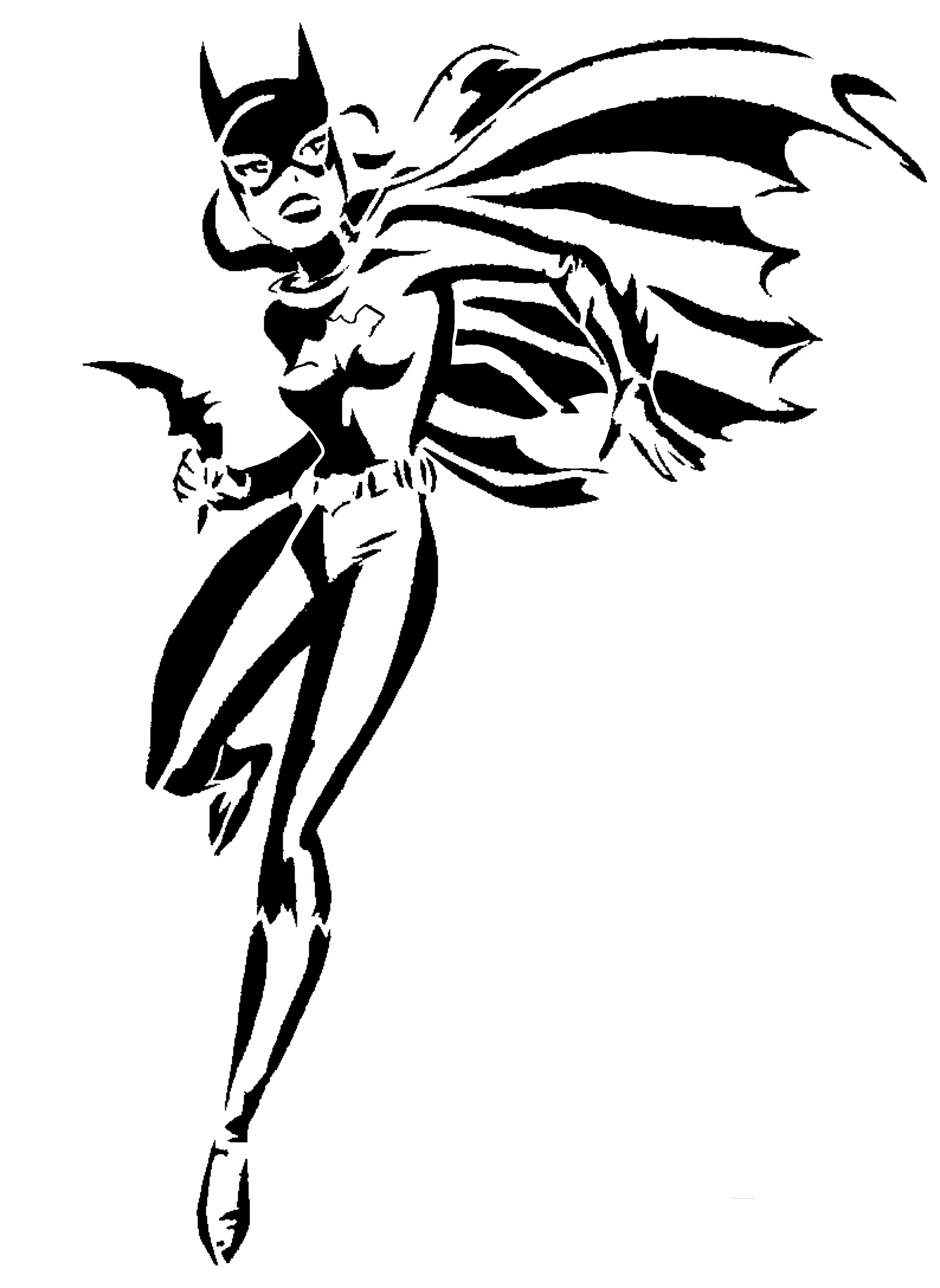 Free Characters & Creatures STL Download - Batgirl stencil 2by SMT_M 🦊