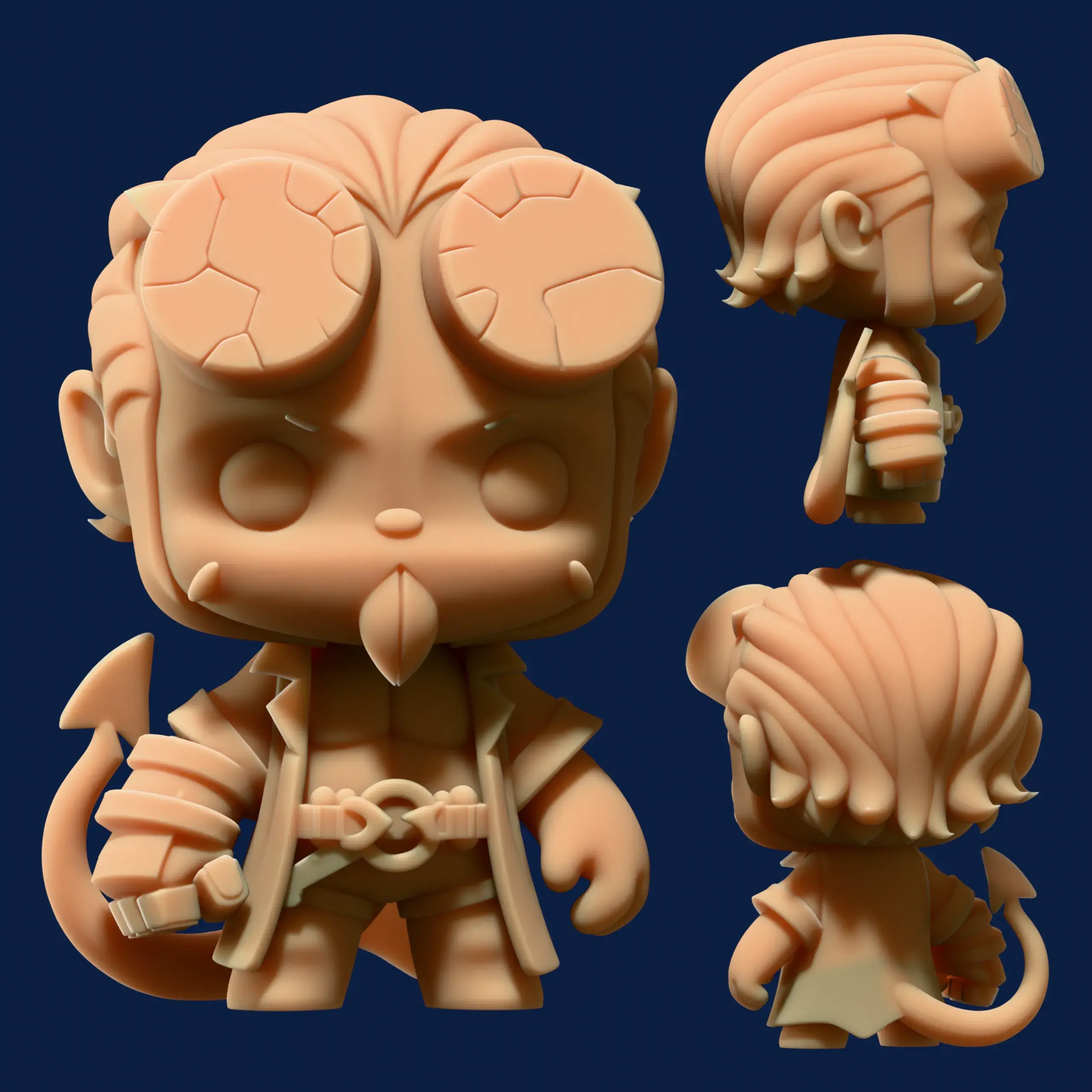 3D Printer Files | 3MF File | Hellboy Chibi Fan Art | Creality Cloud