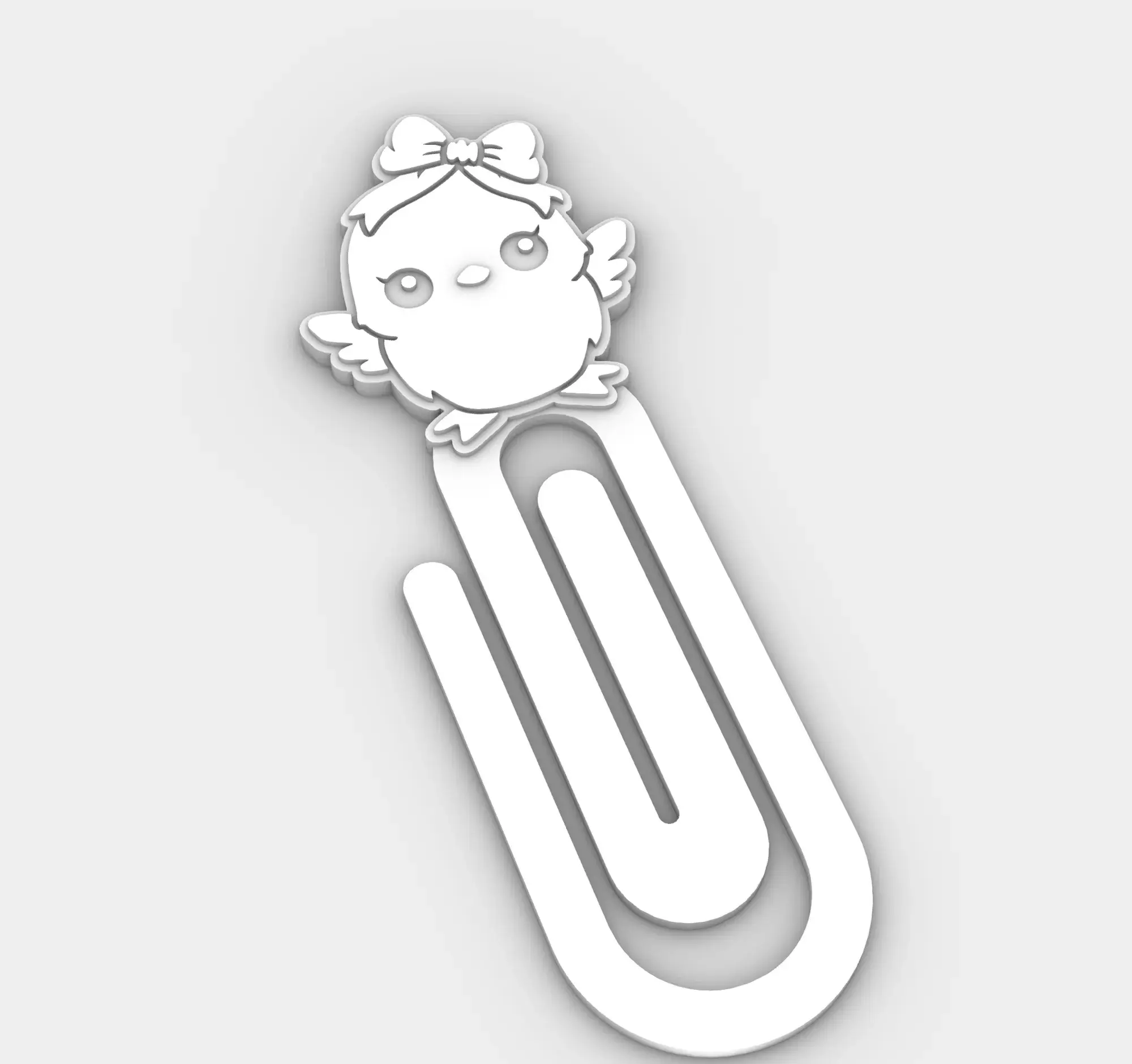 Other STL Download - Paperclip cute chick - bookmarkby TeoRk