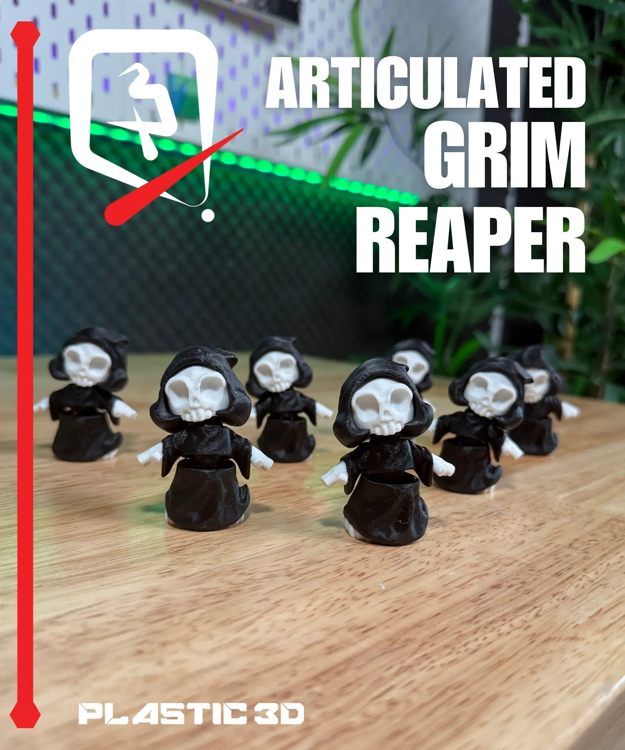 3D Printer Files | 3MF File | ☠️🌙 Articulated Grim Reaper — A Chibi ...