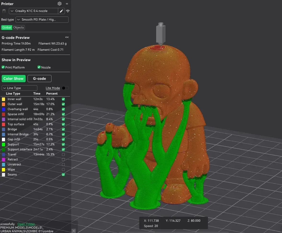 3D Printer Files | 3MF File | Halloween Zombie figurine #1 | Creality Cloud