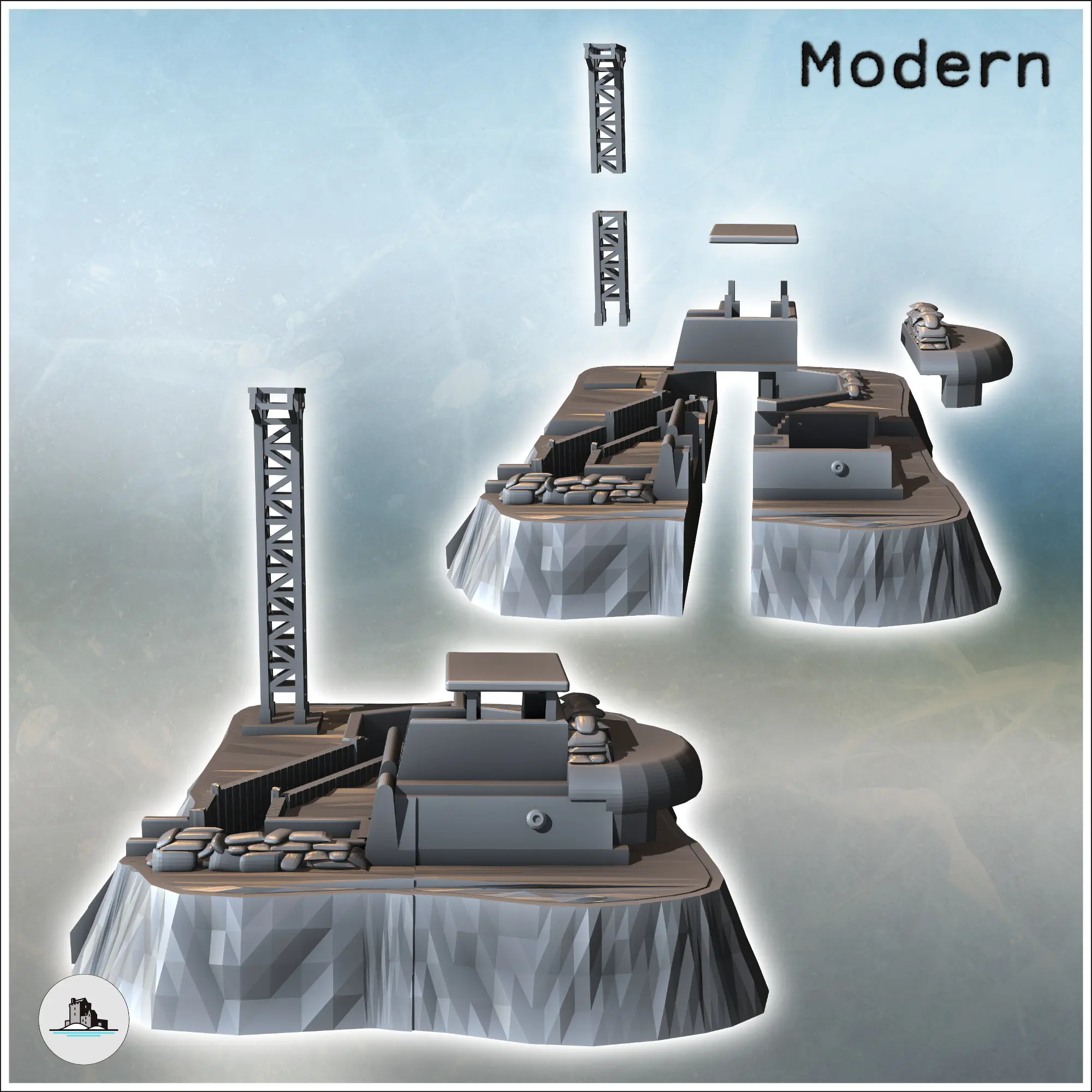 Other STL Download - Military communication station with firing ...
