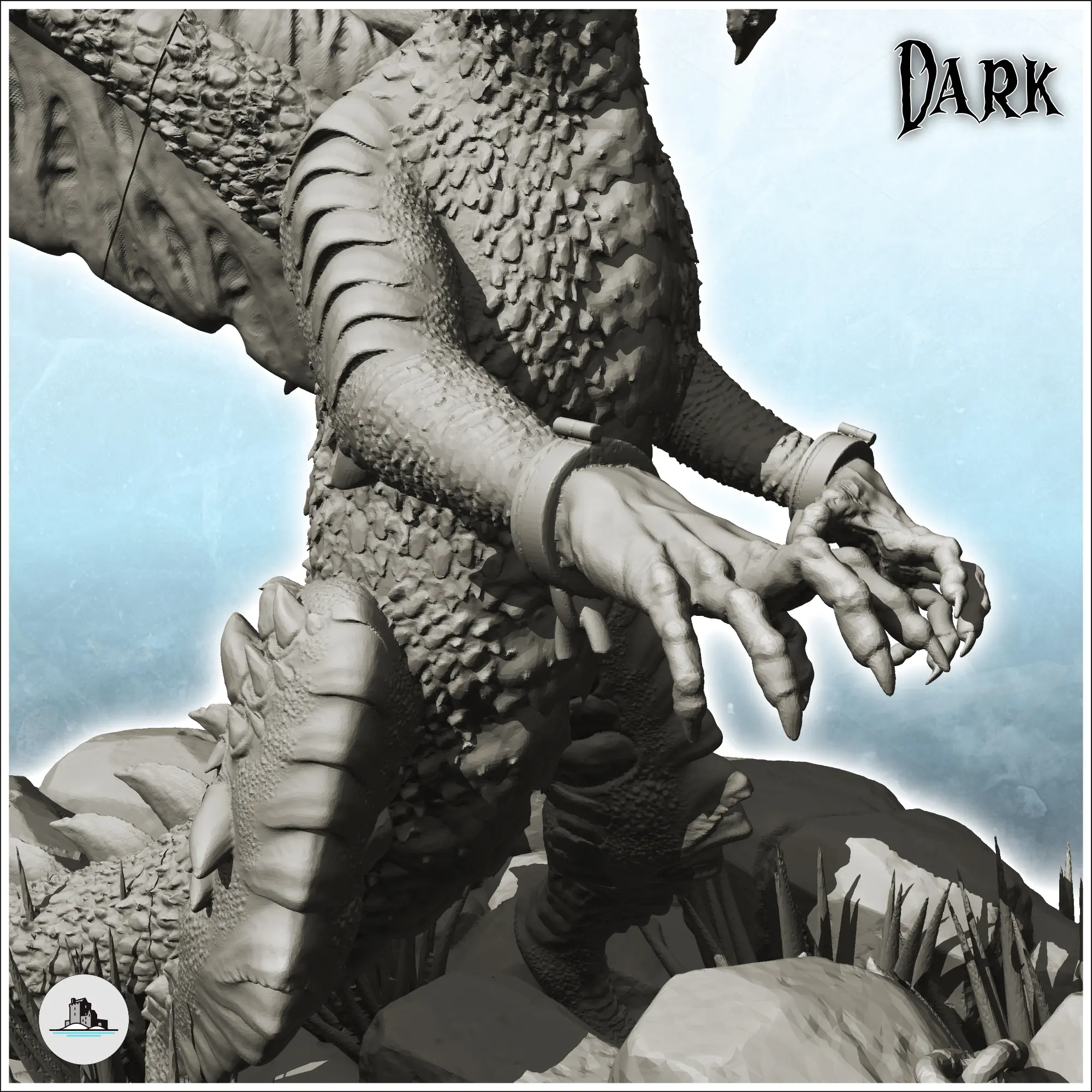 Dragon with chain - figure miniature statue fantasy | 3D models ...